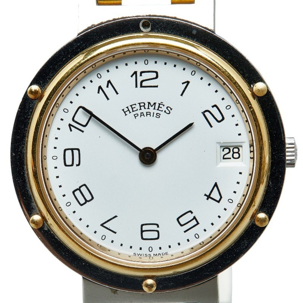 Hermes Clipper Watch Quartz White Dial Stainless Stee… - Gem